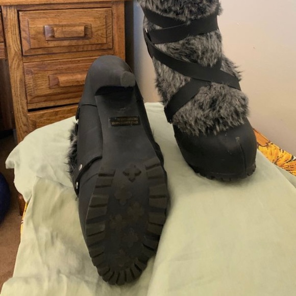 Shoes | Woman Platform Furry Boots With Strap 85 | Poshmark